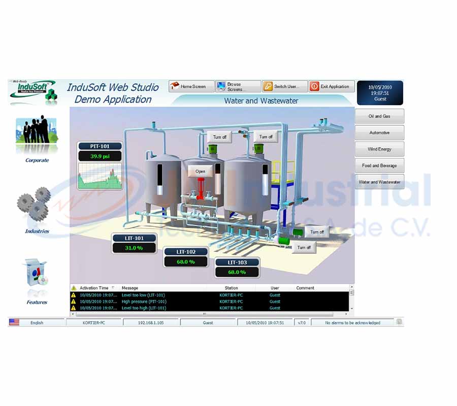 Indusoft (SCADA) | Termopares | Pt100 | Monitoreo temperatura